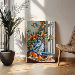 Mediterranean Still Life Italian Style Art, Framed Canvas Print, Muted ...
