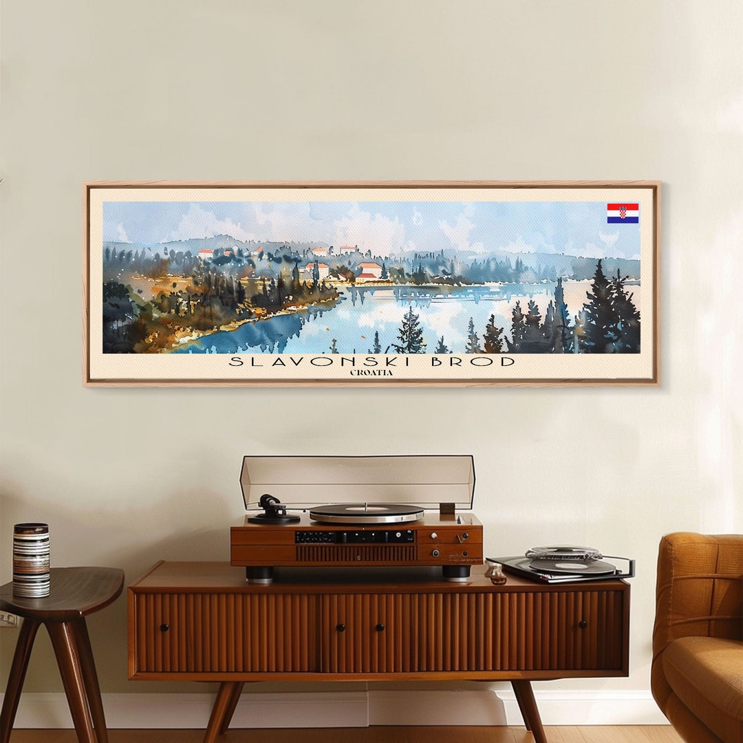Slavonski Brod Croatia Panoramic Travel Poster, Framed Canvas Print or Metal Art, Travel Art ...