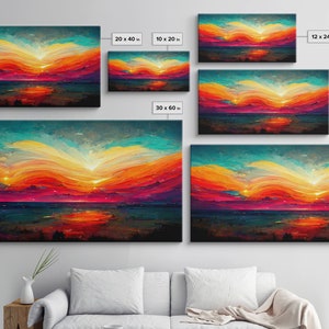 Beautiful Sunset Canvas Print Canvas Art Ink Painting Style - Etsy