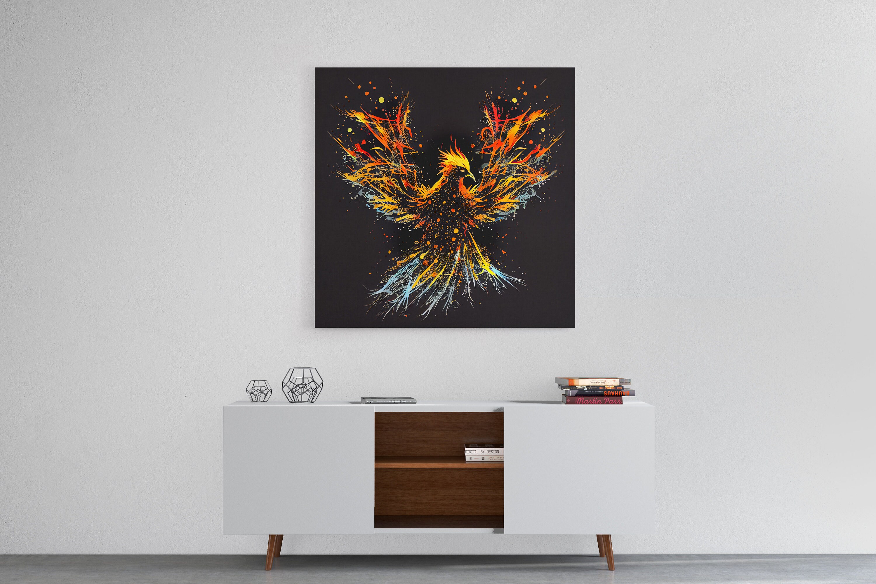 Firework Graffiti Phoenix Beautiful Abstract Firebird Wall - Etsy