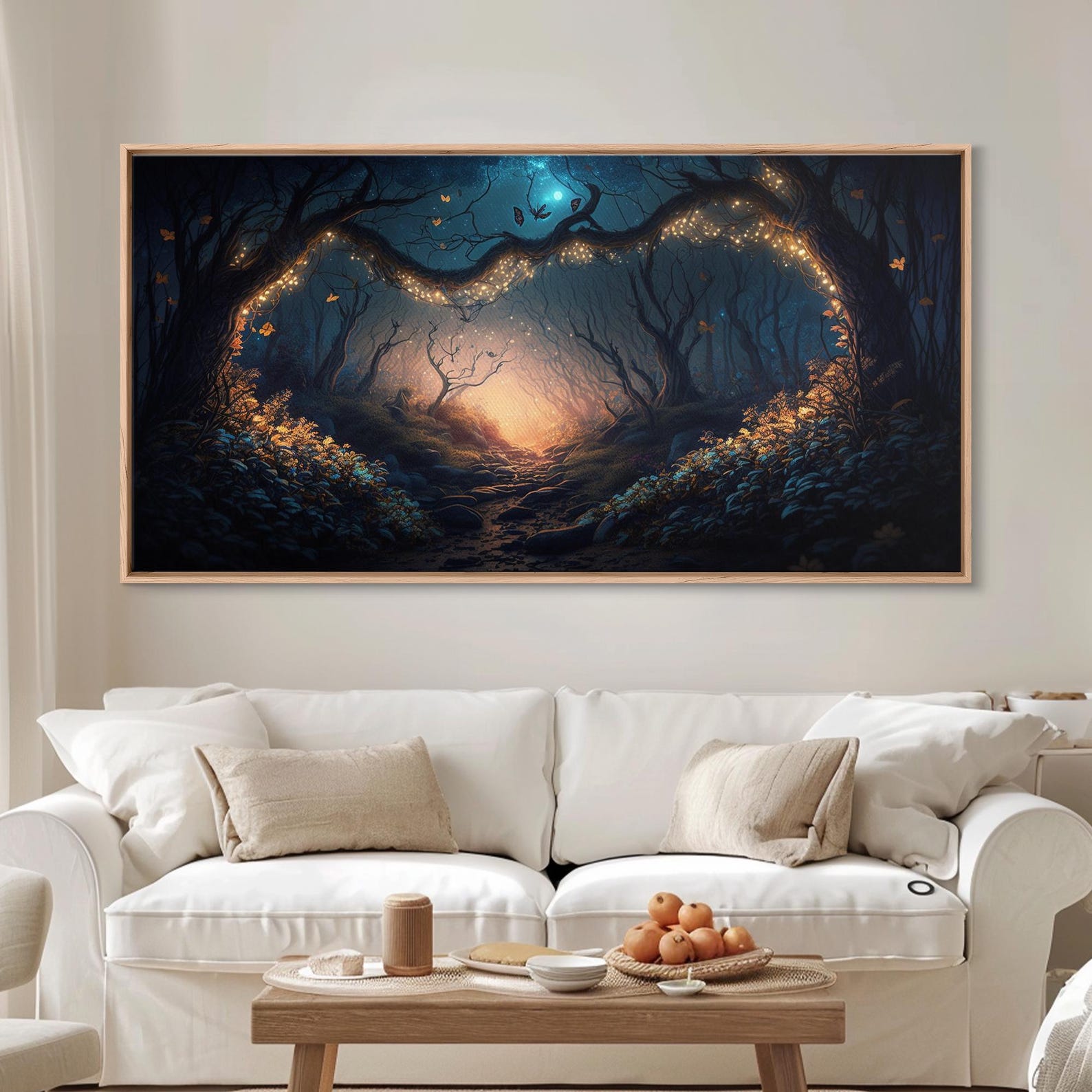 Wreath of Fireflies, Beautiful Fantasy Art, Framed Canvas Print ...