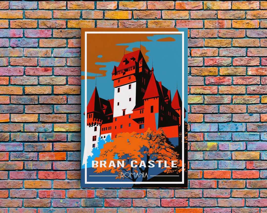 Romania Poster, Bran Castle, Romanian Art, Europe, Travel Wall Print ...