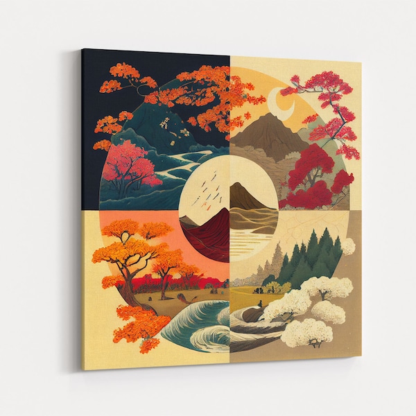 Japanese 4 Seasons Wall Art - Etsy