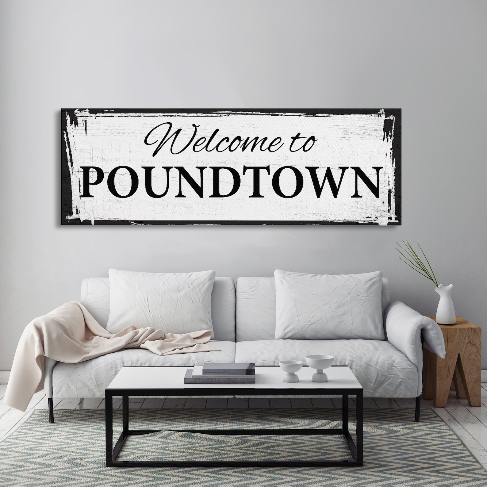 Welcome to Poundtown Canvas Sign Funny Bedroom Sign Above - Etsy