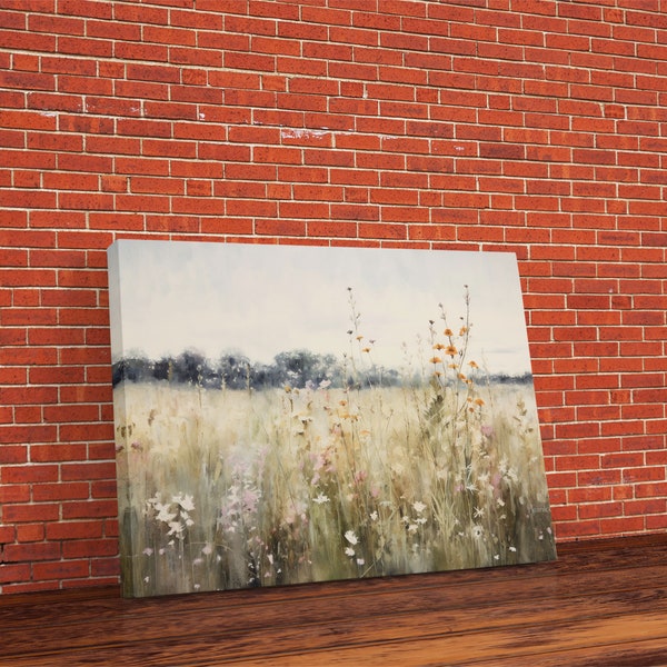 Wildflower Field Canvas Painting - Etsy