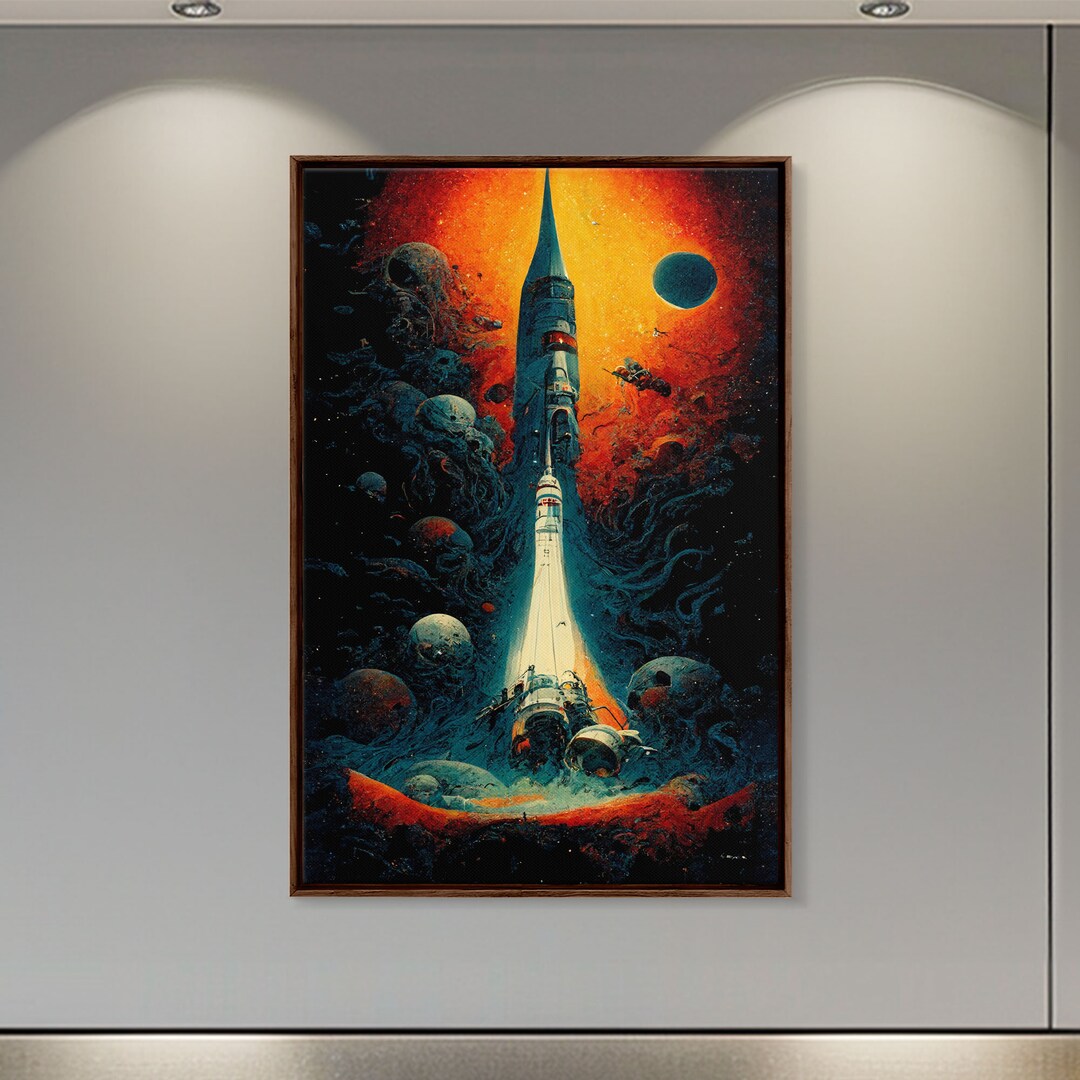 Cosmic Horror Space Exploration Poster Canvas Print, Scifi Wall Art ...