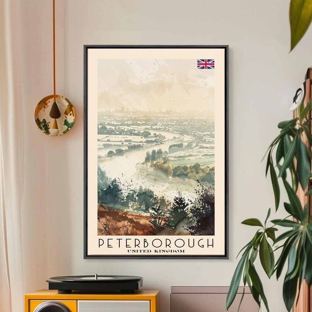 Peterborough United Kingdom Travel Poster Framed Canvas Print ...