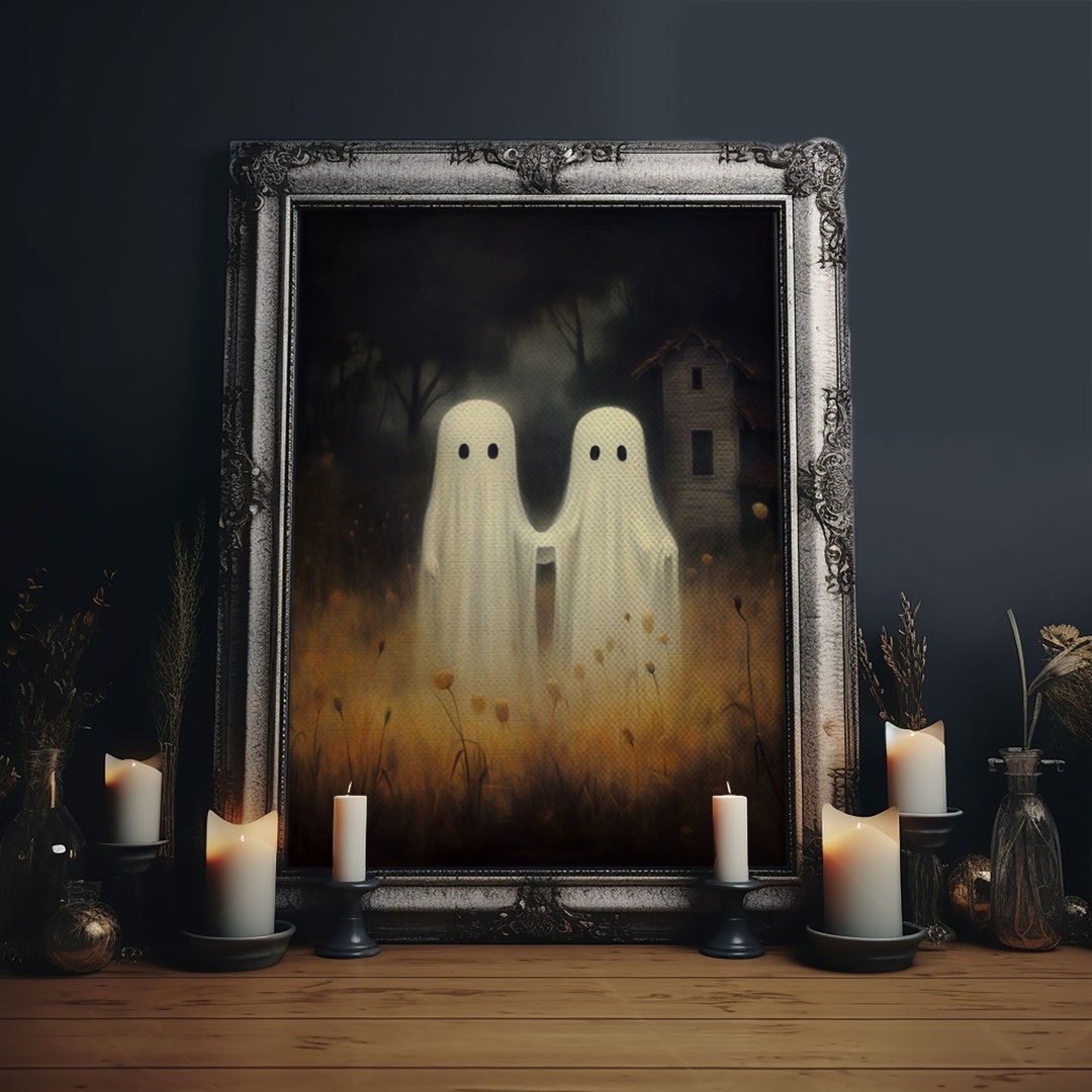 Farmhouse Ghosts Art Print, Halloween Art Print, Halloween Decor, Cute ...