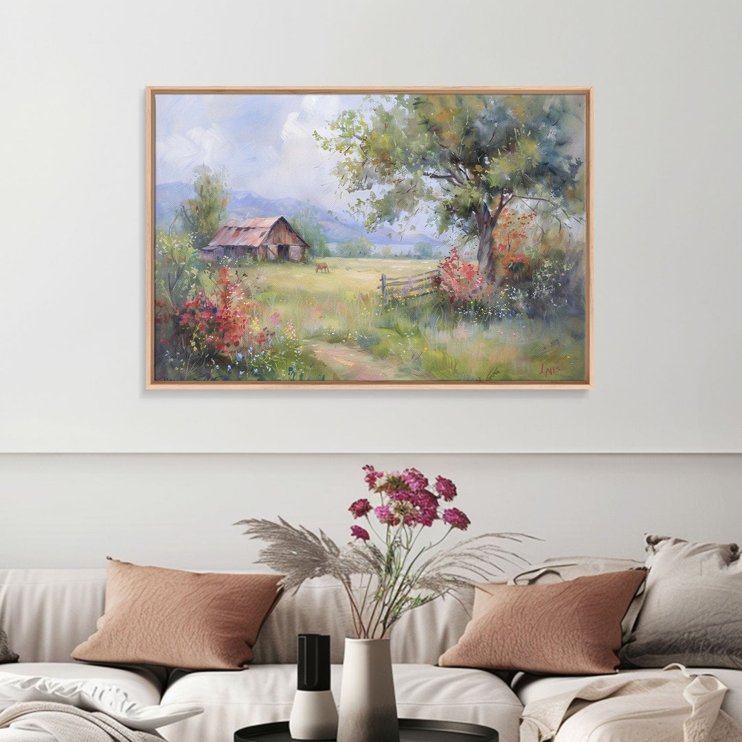 Primitive / Rustic Wall Art | Framed Canvas Print | Home Decor Gift ...