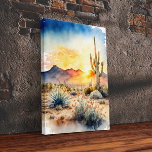 Arizona Desert Canvas Wall Art Cactus Print Farmhouse Wall Decor Nature ...