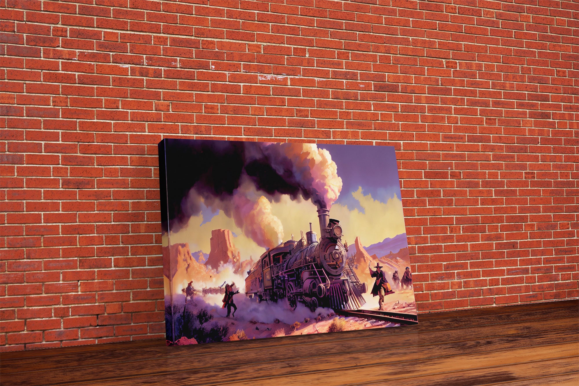 Vaporwave Aesthetic Wild West Steam Train Wildwest Mashup - Etsy