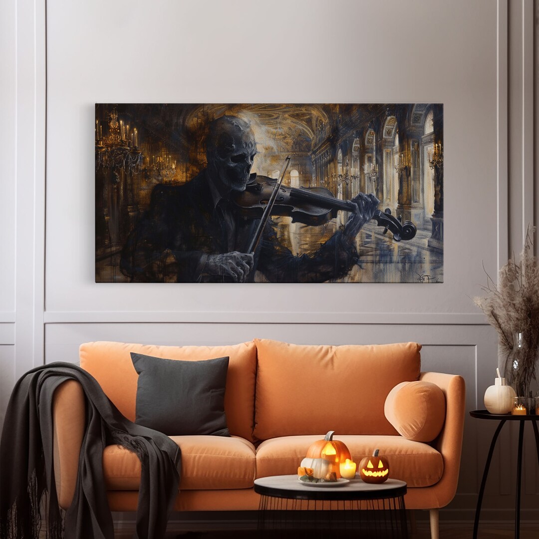 The Spectre Violinist, Specter, Framed Canvas Print, Halloween Decor ...