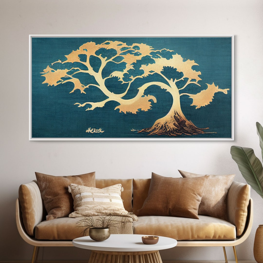 Japanese Bonsai Tree Abstract Art Ready to Hang Canvas Print - Etsy