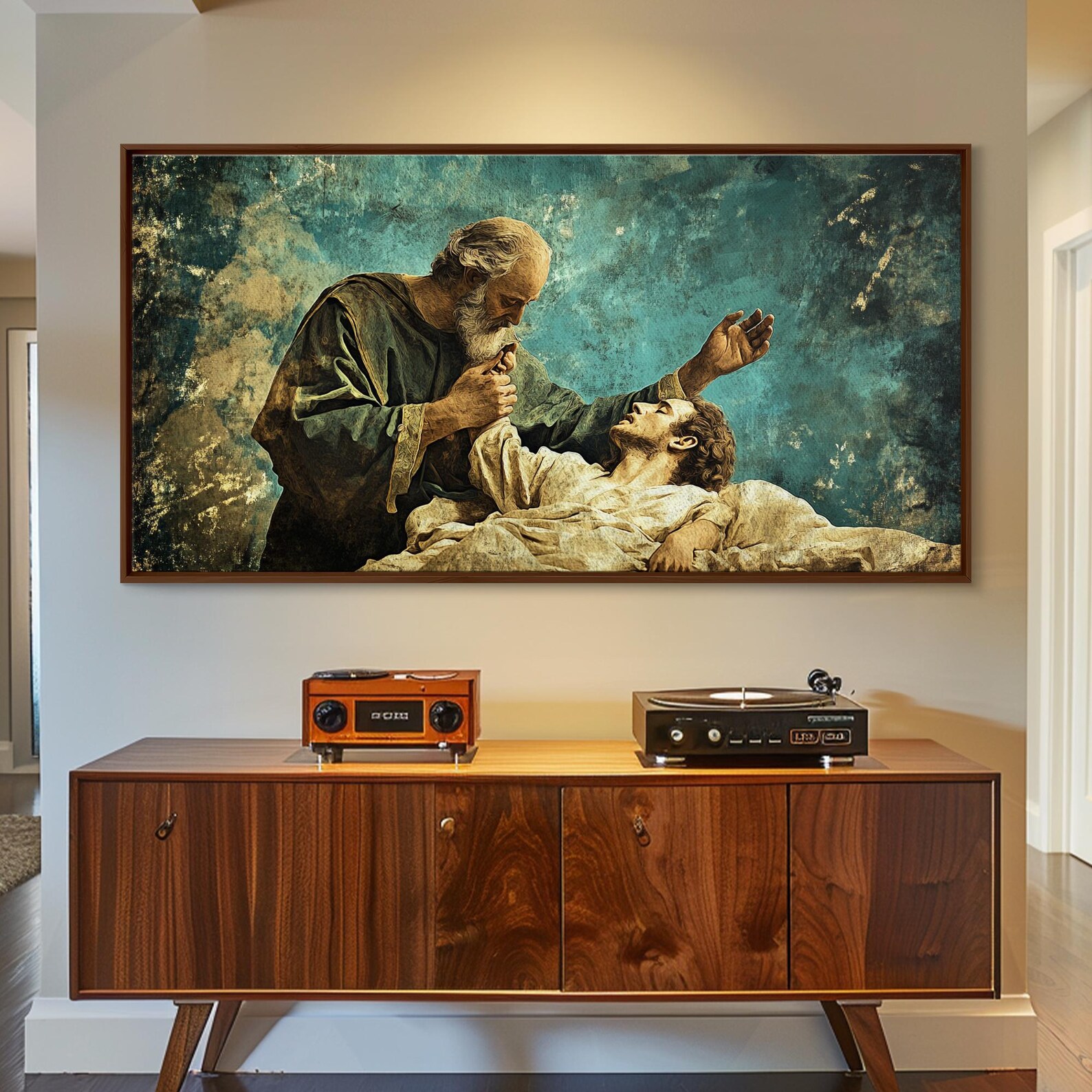 Sacrifice of Isaac Pop Art Framed Canvas Print - Dramatic Christian ...