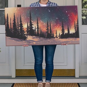 Snowfall in the Forest, Canvas Print, Winter Wall Art - Etsy