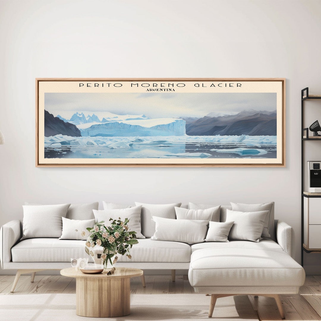 Perito Moreno Glacier Travel Poster Print, Framed Canvas Wall Art ...