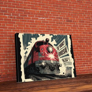 Fictional Soviet Propaganda Train Poster, Framed Canvas Print, Large ...