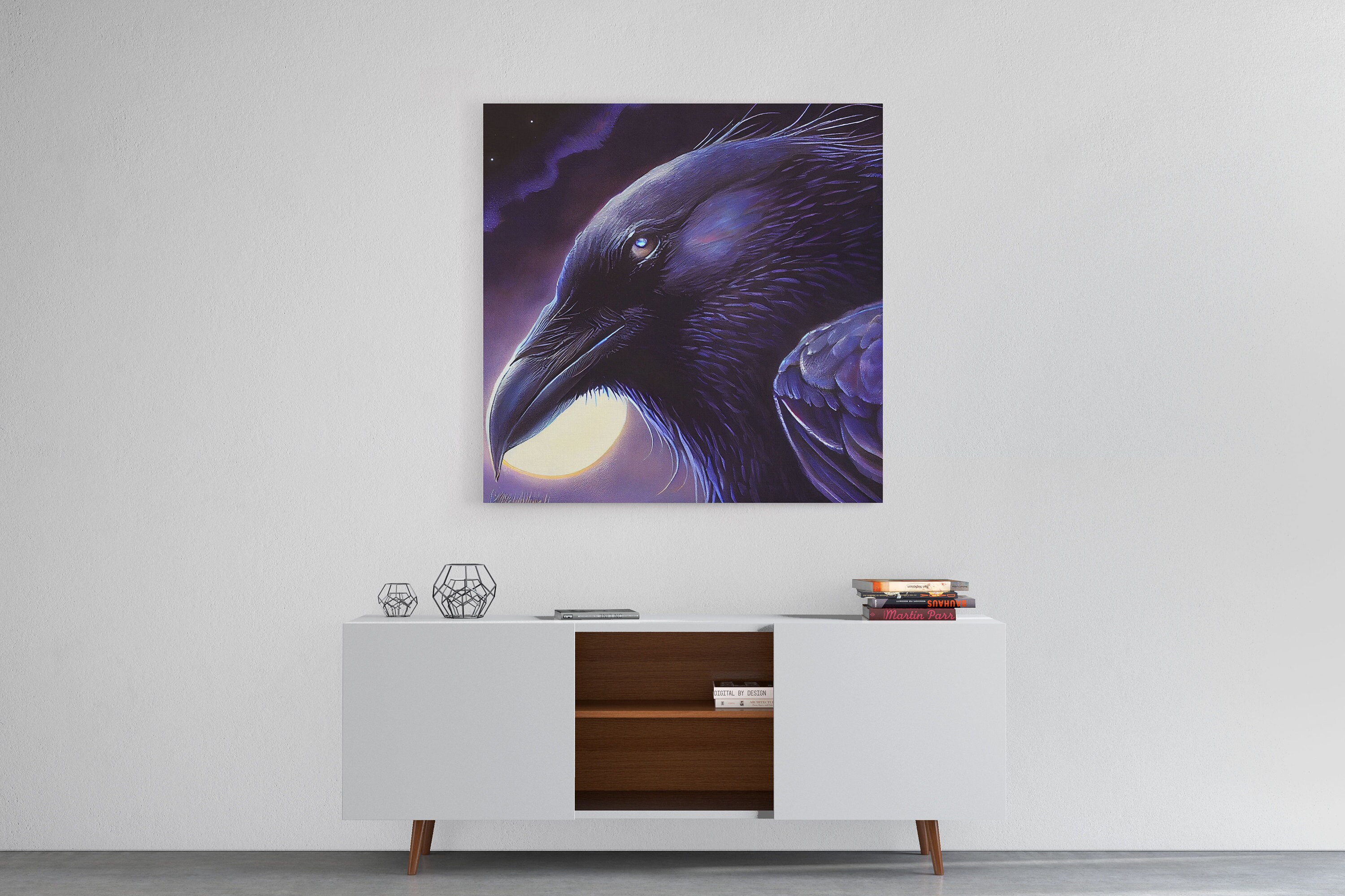 Portrait of a Raven Framed Canvas Print Wall Art Wall Decor - Etsy