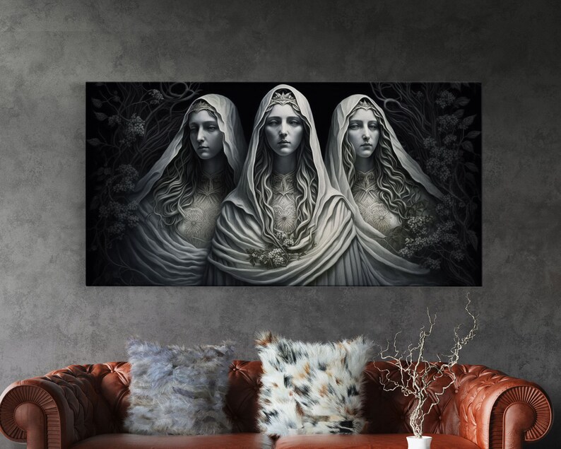 The Norns Norse Mythology Weavers of Fate Framed Canvas - Etsy