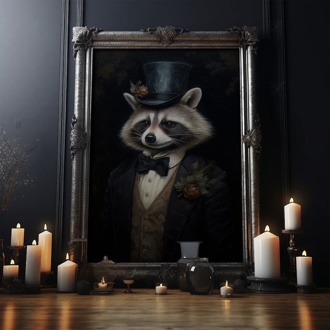 Distinguished Dapper Gentleman Raccoon, Funny Animal Prints, Humorous ...