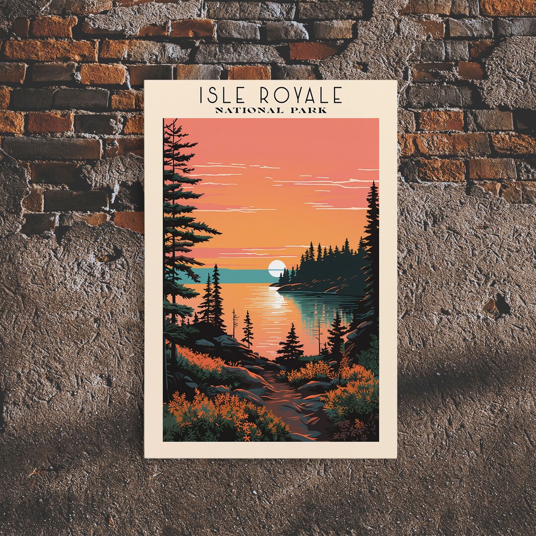 Isle Royale National Park Travel Poster Art, Canvas Print Wall Art ...
