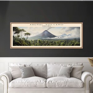 Arenal Volcano Travel Poster Print, Framed Canvas Print, Costa Rica ...