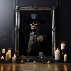 The Dapper Skeleton, Spooky Halloween Wall Art, Canvas Print, Framed ...