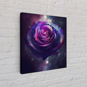 Space Rose, Flower Galaxy, Cool Space Art, Framed Canvas Print, Framed ...