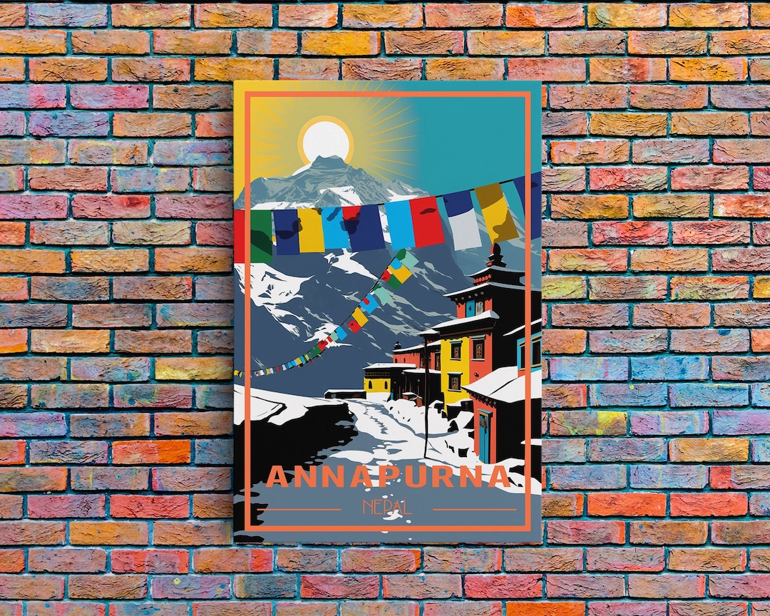 Nepal Poster, Annapurna Wall Art, Asian Art Print, Travel Wall Print ...