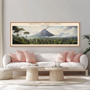 Arenal Volcano Travel Poster Print, Framed Canvas Print, Costa Rica ...
