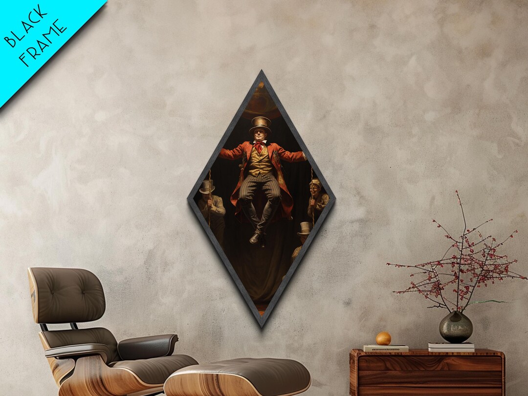 Midair Proclamation Victorian Ringmaster in Flight Canvas Art Print ...