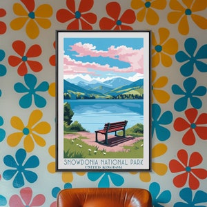 Snowdonia National Park Original Wall Art Travel Poster, Gift for ...