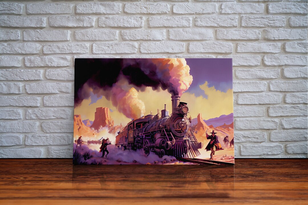 Vaporwave Aesthetic Wild West Steam Train Wildwest Mashup - Etsy