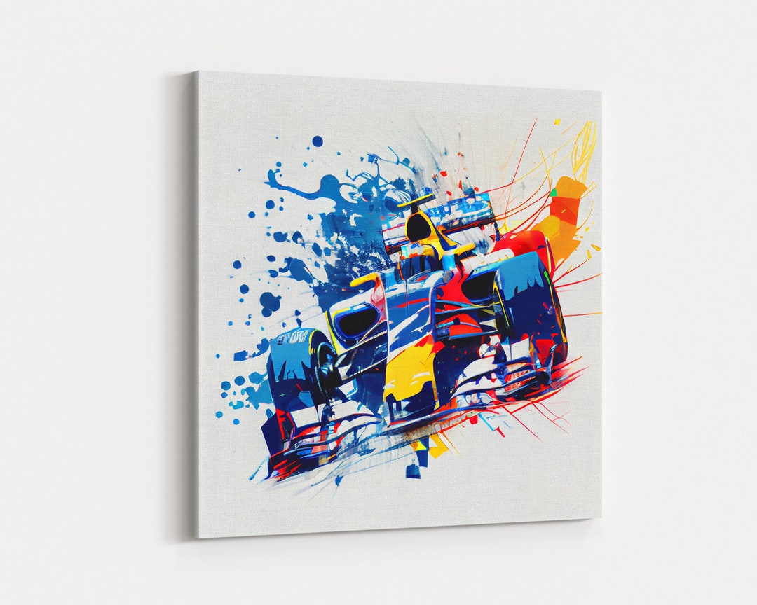 Formula One, Race Car Art, Graffiti Art, Framed Canvas Print, Race Car ...
