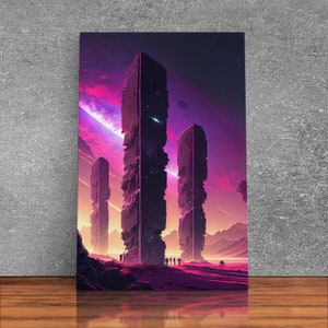 The Monoliths, Scifi Art, Retro Synthwave Style Alien Planet Art ...
