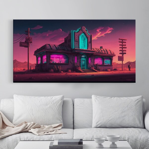 Neon Canvas Art - Etsy
