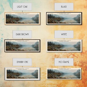 Snowbird Lake Wyoming Panoramic Framed Canvas Print, Lake House Decor ...