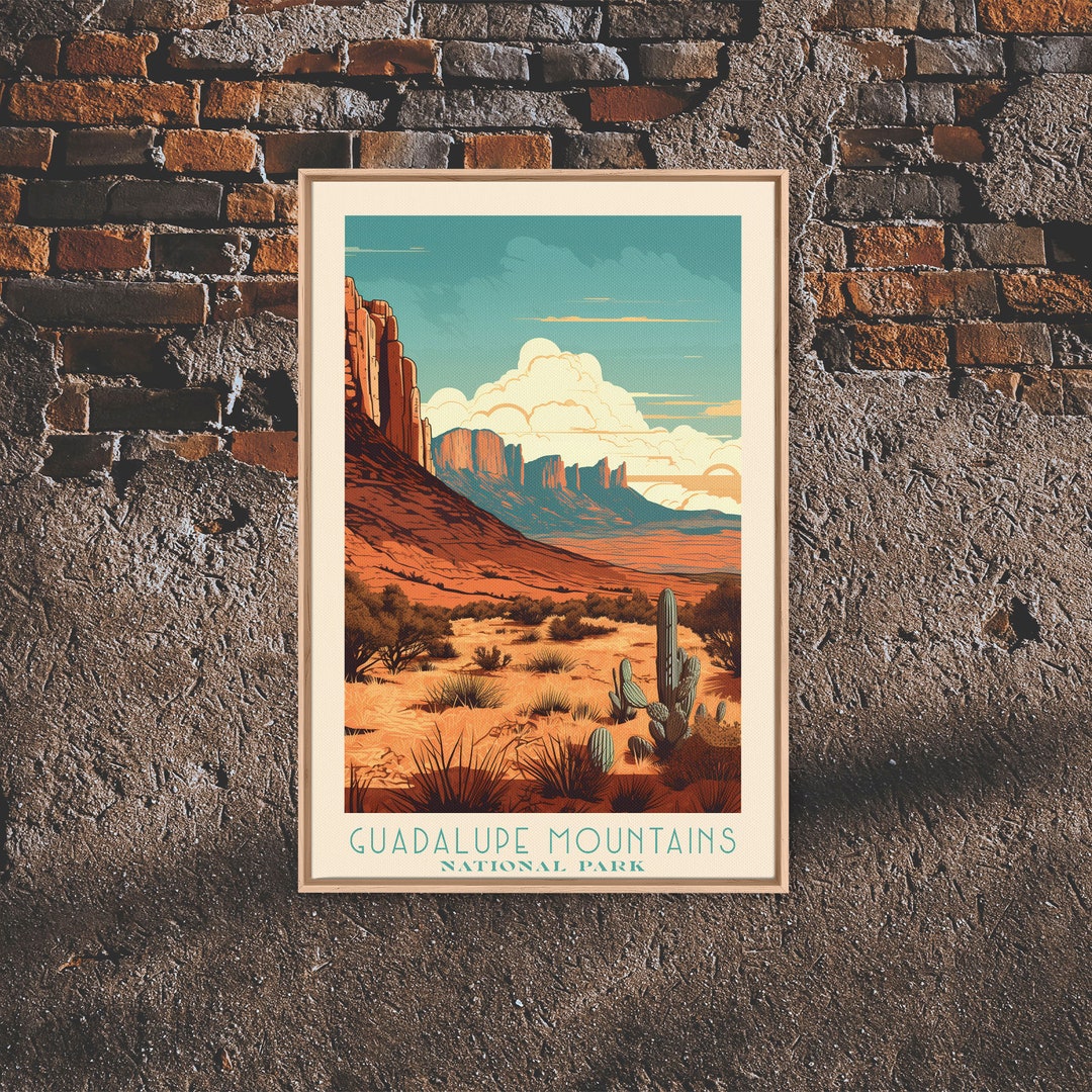 Guadalupe Mountains National Park Travel Poster Art, Canvas Print Wall ...