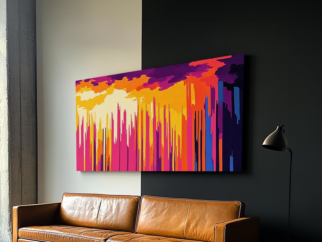 Abstract Skyline, Vibrant Color Art, Modern Wall Art, Abstract Print ...