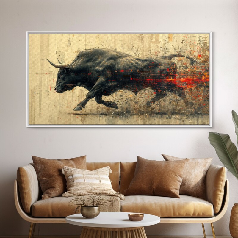 Bulls Running Painting - Etsy
