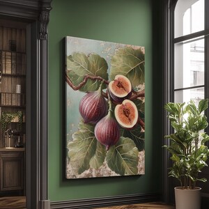 Fig Oil Painting Print in A Frame, Small Kitchen Art, Kitsch Kitchen ...