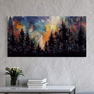Forest Fire Abstract Forest Landscape Wall Art Framed Canvas - Etsy