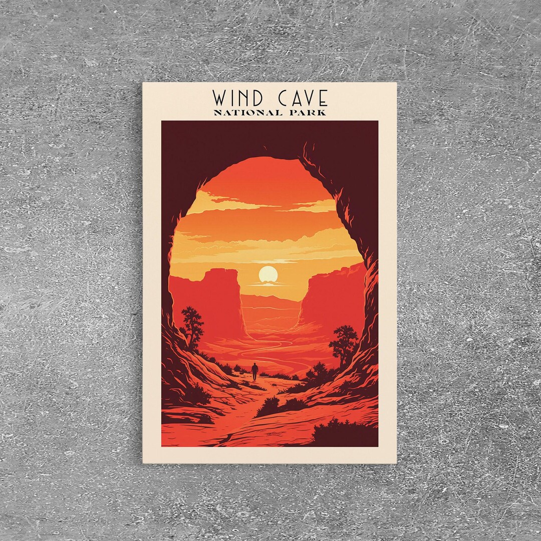 Wind Cave National Park, South Dakota Travel Art, National Park Print ...