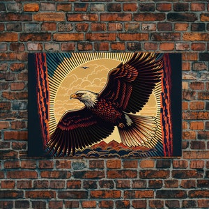 Bald Eagle Mural Art, Framed Canvas Print, Framed Wall Art, Cool ...