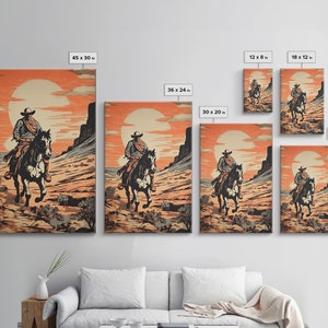 Cowboy Wall Decor, 12x18 Art Print, Equestrian Wall Art, Western Decor ...