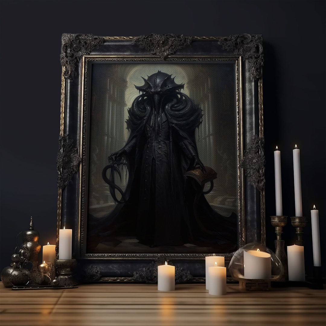 Victorian Portrait of Cthulhu, Gothic Art, Framed Canvas Print ...