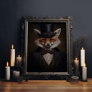 The Dapper Gentleman Business Fox, Framed Canvas or Canvas Print ...