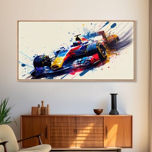 Graffiti Art, Formula One, F1 Race Car Splatter Paint Art, Framed ...