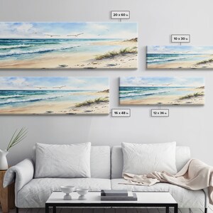 Beautiful Watercolor Panoramic Beach Landscape Canvas Print | Perfect ...