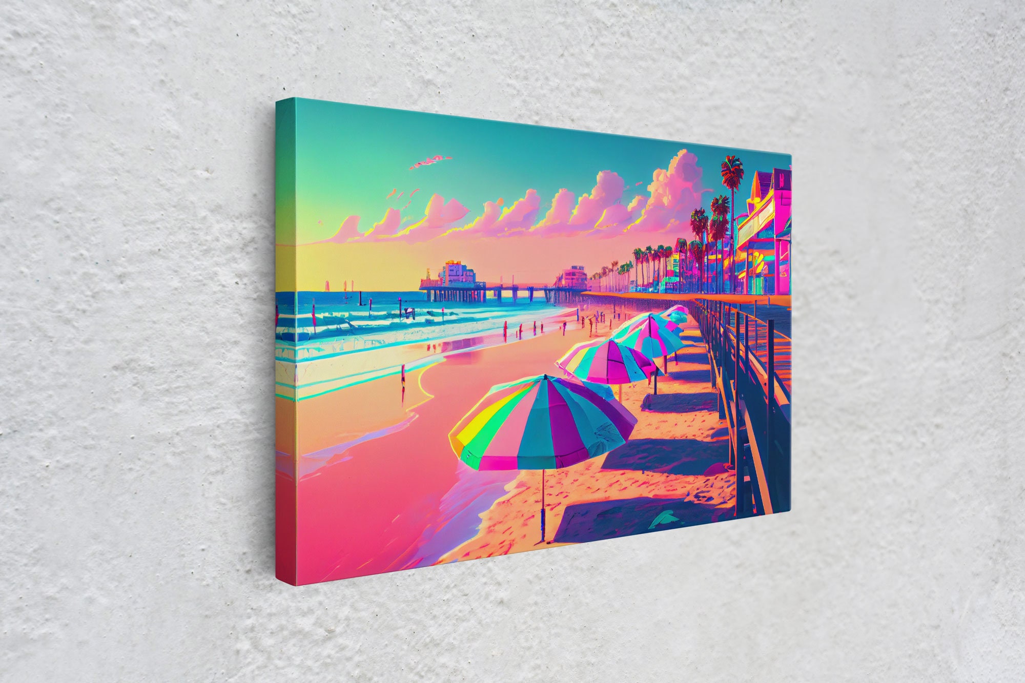 Neon Pastel Wall Art Vaporwave Aesthetic Boardwalk Neon - Etsy